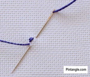 How to embroider Diagonal Satin Stitch - Pintangle