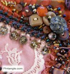 Crazy quilt block 86 with the pattern and seam embellishment details ...