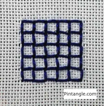 Diagonal Straight and Back Stitch - Pintangle